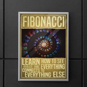 Fibonacci Art, Golden Ratio, Math Teacher Classroom Decor, Fibonacci ...