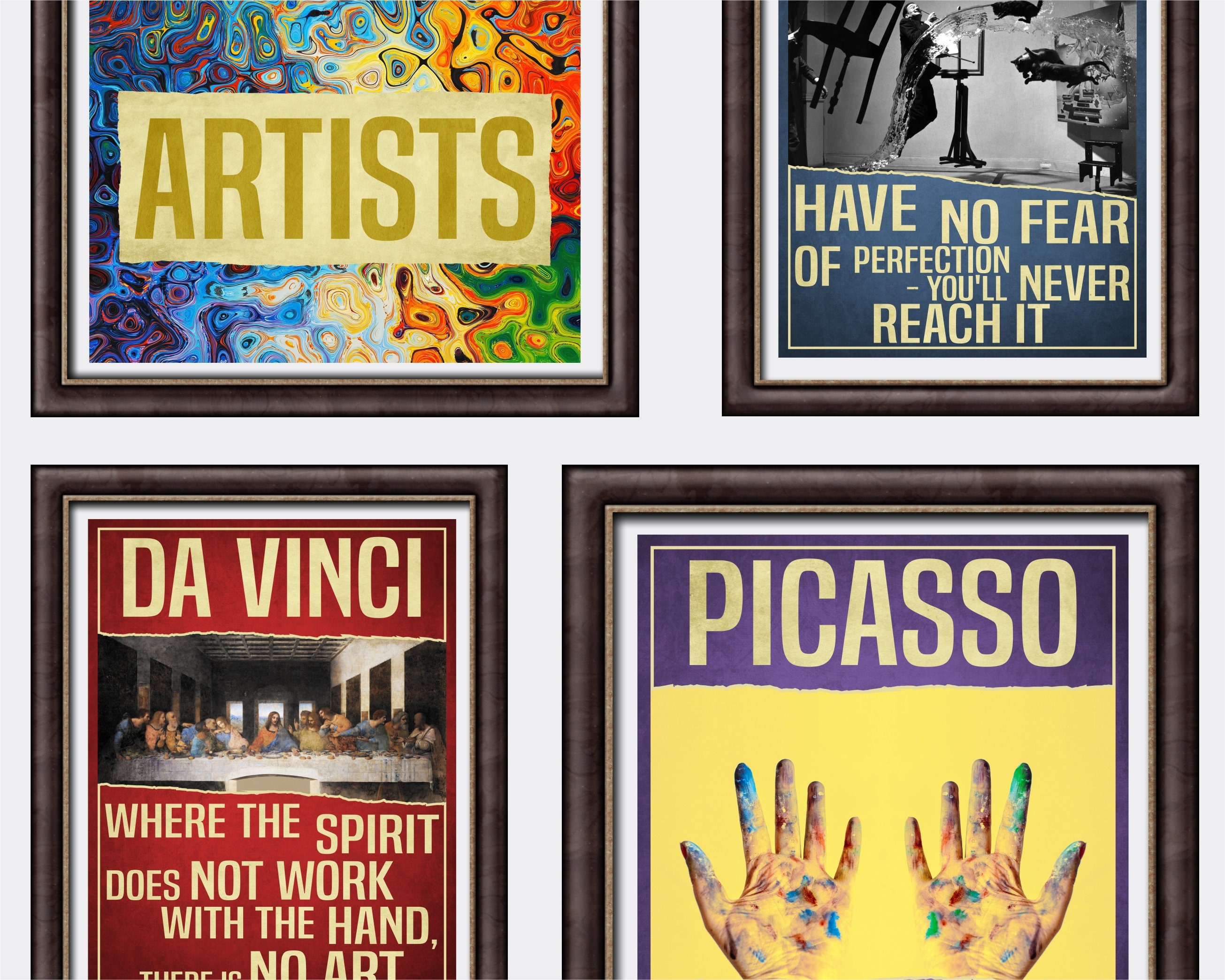 Famous Artists Motivational Quotes Art Room Decor - Etsy