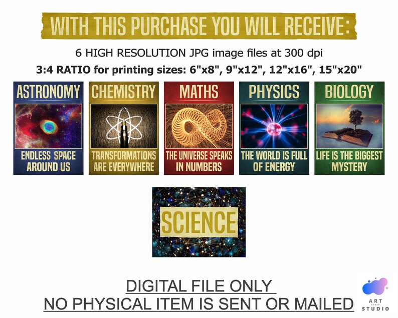 College Student Gift Science Art, Classroom Decor Teacher Gift Science ...