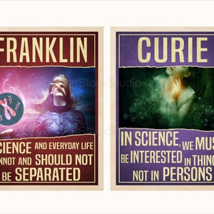 Women in Stem Science Posters, Set of 8 Women in Science Feminine Wall ...