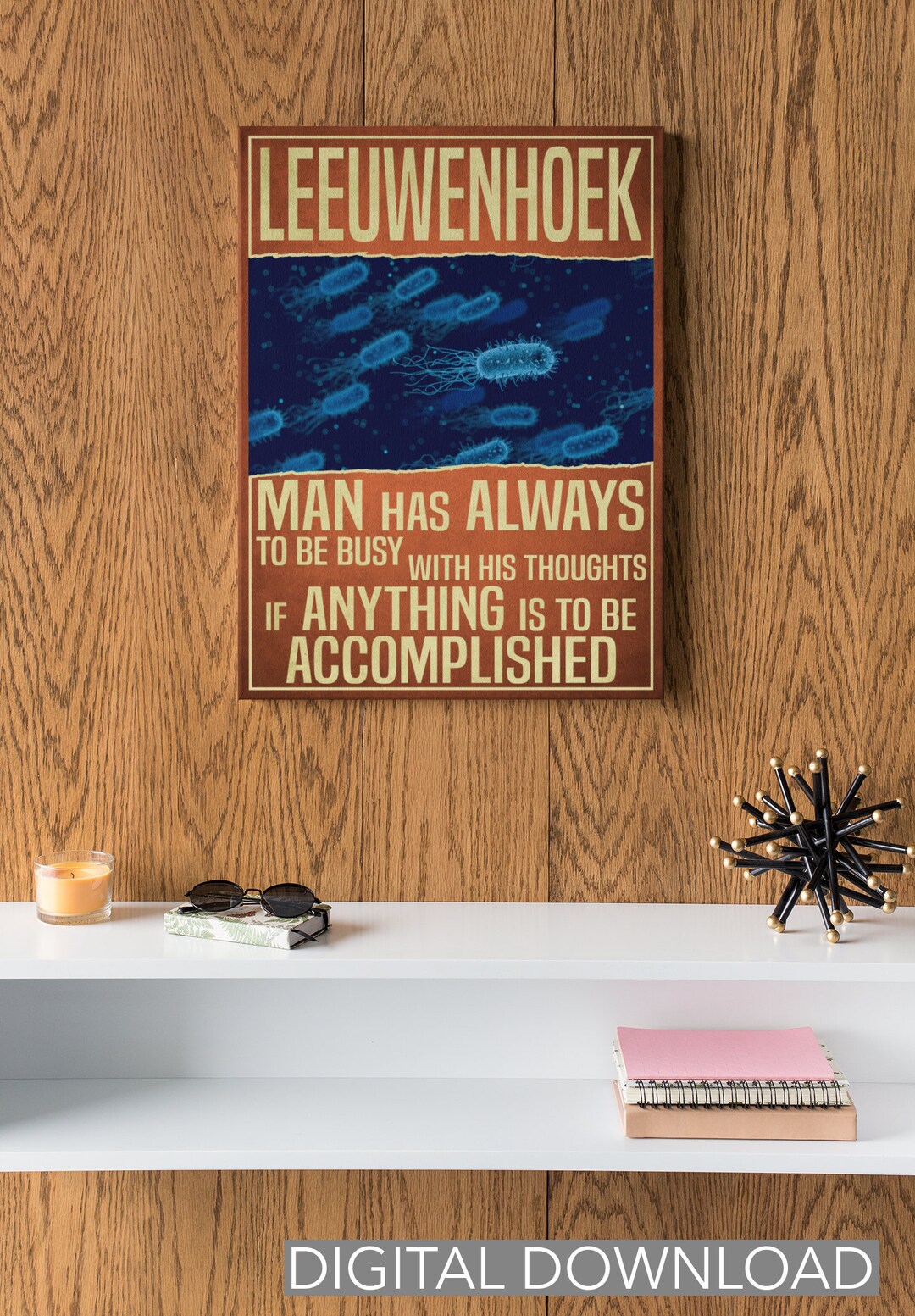 Biology Poster Science Art Microbiology Classroom Decor / Antonie Van ...