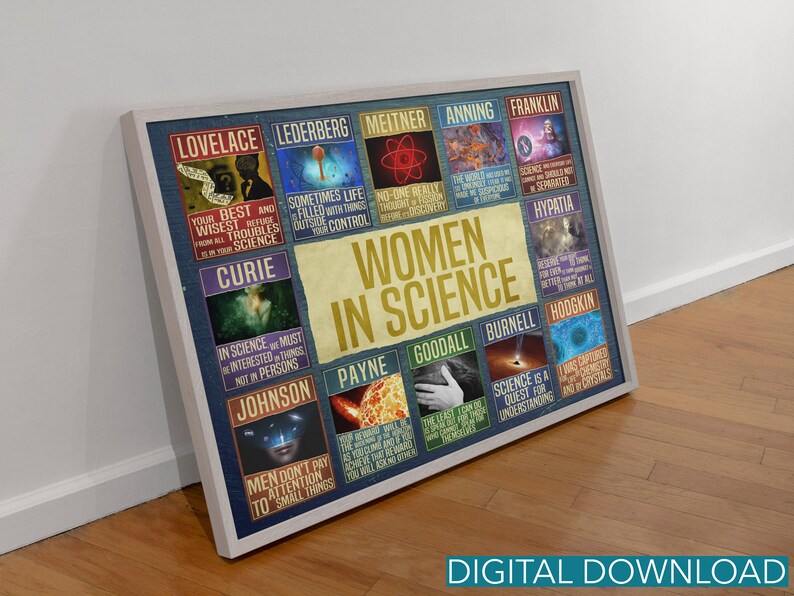 Women in Science Poster, Women in STEM Science Print, Science Quotes ...