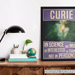 Science Print Physics Gift Women in Science Educational Posters / Marie ...
