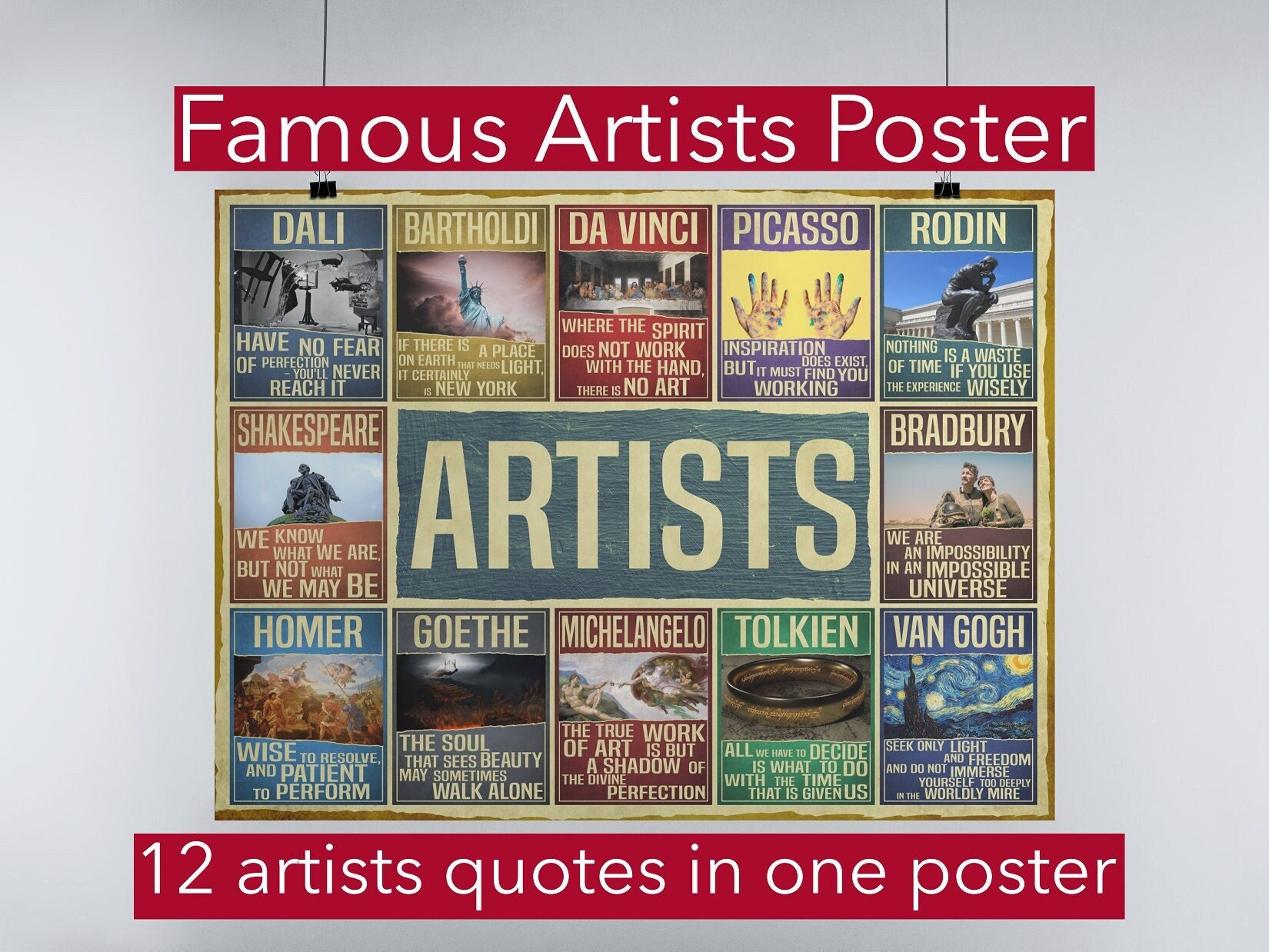 Famous Artist, Art Classroom Decor, Art Teacher Gift, Motivational ...