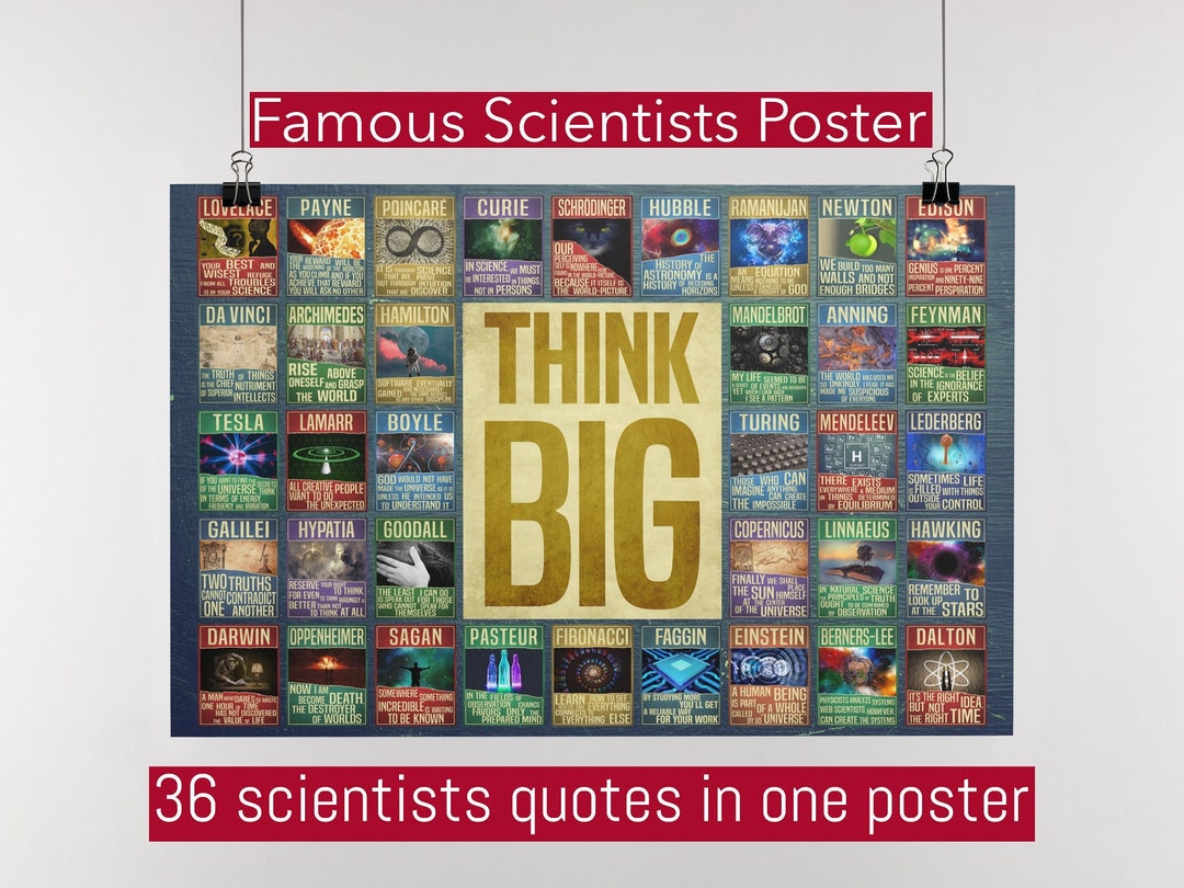 Think Big Motivational Science Poster / Science Classroom - Etsy