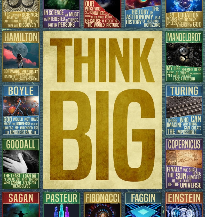 Think Big Motivational Science Poster / Science Classroom Decor Teacher ...