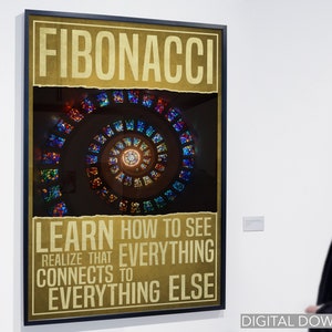 Fibonacci Art, Golden Ratio, Math Teacher Classroom Decor, Fibonacci ...