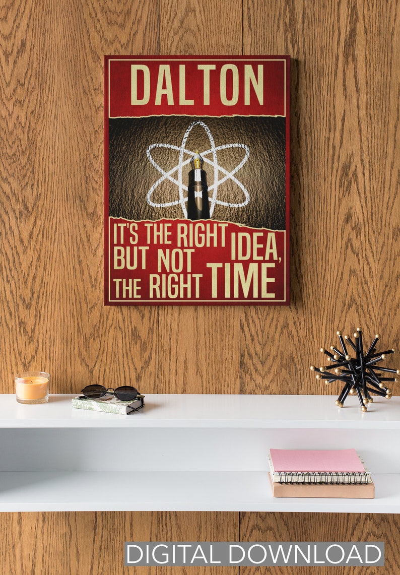 Chemistry Decor Atom Science Art Classroom Sign / John Dalton - Etsy