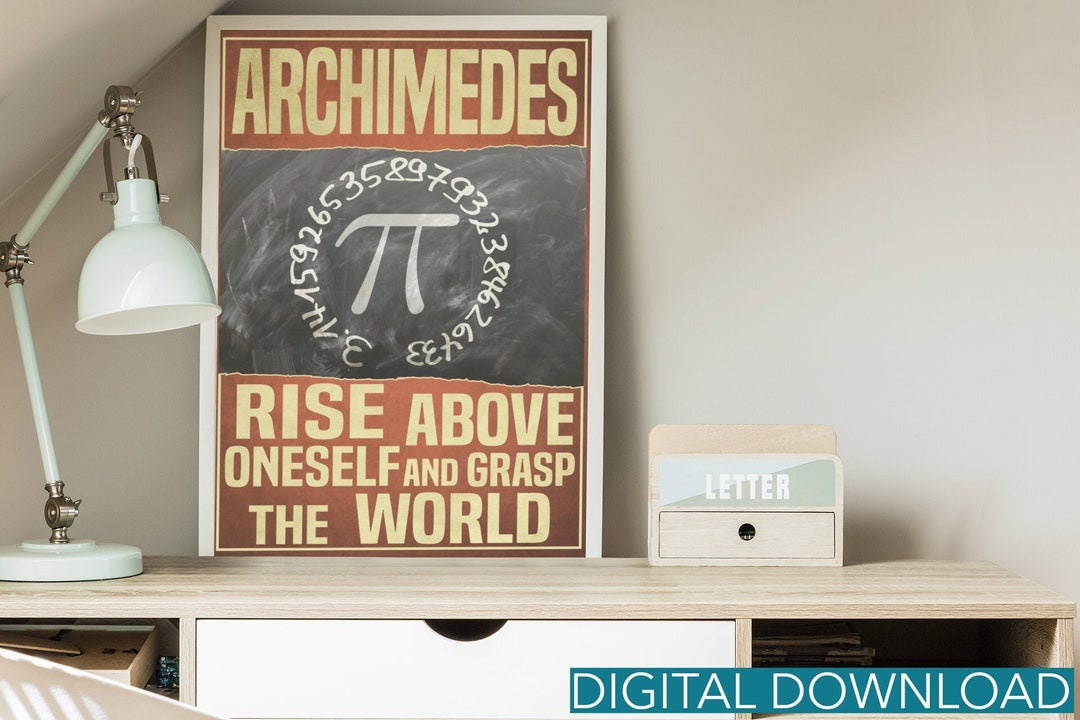 Pi Art, Archimedes Science Quotes, Mathematical Print, Math Poster ...