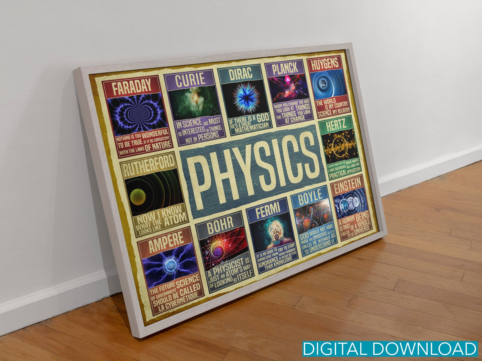 Famous Scientist Physics Wall Art, Inspirational High School Student ...