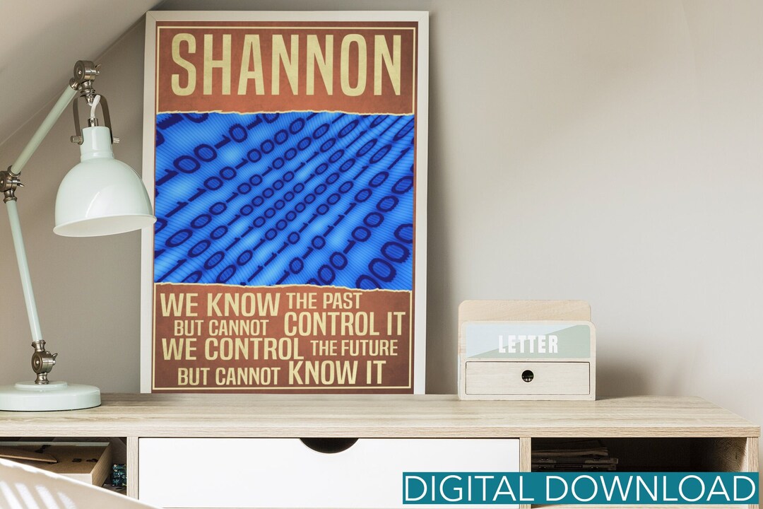 Computer Science Art, Computer Geek Gift, Coding Art, Claude Shannon ...