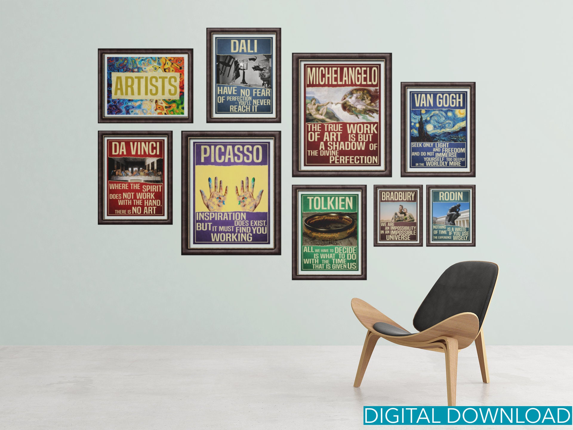 Famous Artists Motivational Quotes Art Room Decor - Etsy