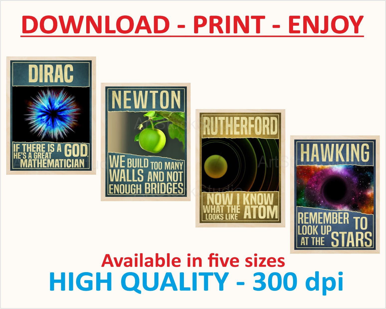 Famous Physics Printable Posters Inspiration Physics Quote Posters for ...