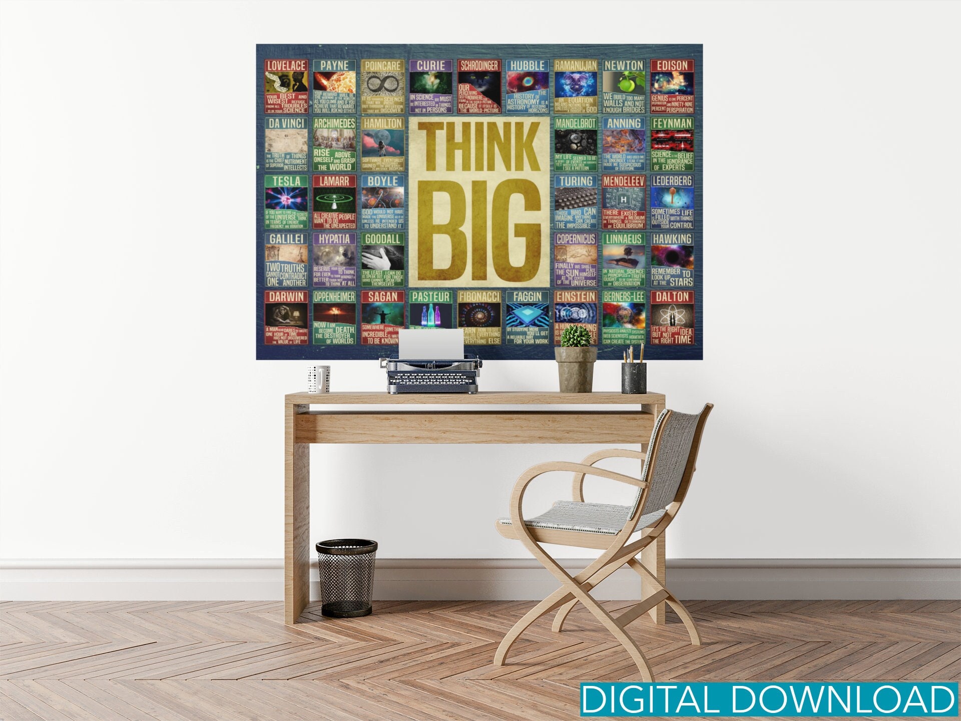 Think Big Motivational Science Poster / Science Classroom - Etsy