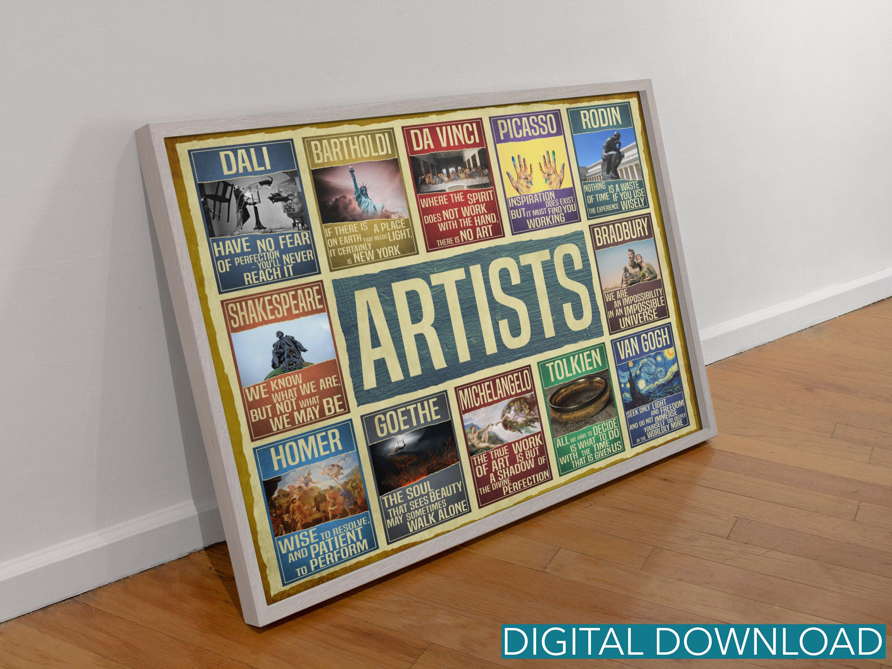 Famous Artist, Art Classroom Decor, Art Teacher Gift, Motivational ...