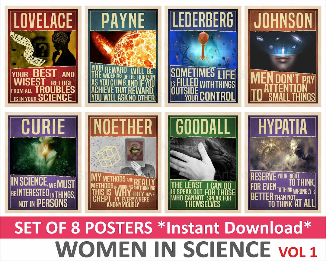 Women in Science Printable Posters, Women in Stem Science Gifts ...