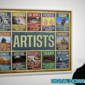 Famous Artist, Art Classroom Decor, Art Teacher Gift, Motivational ...