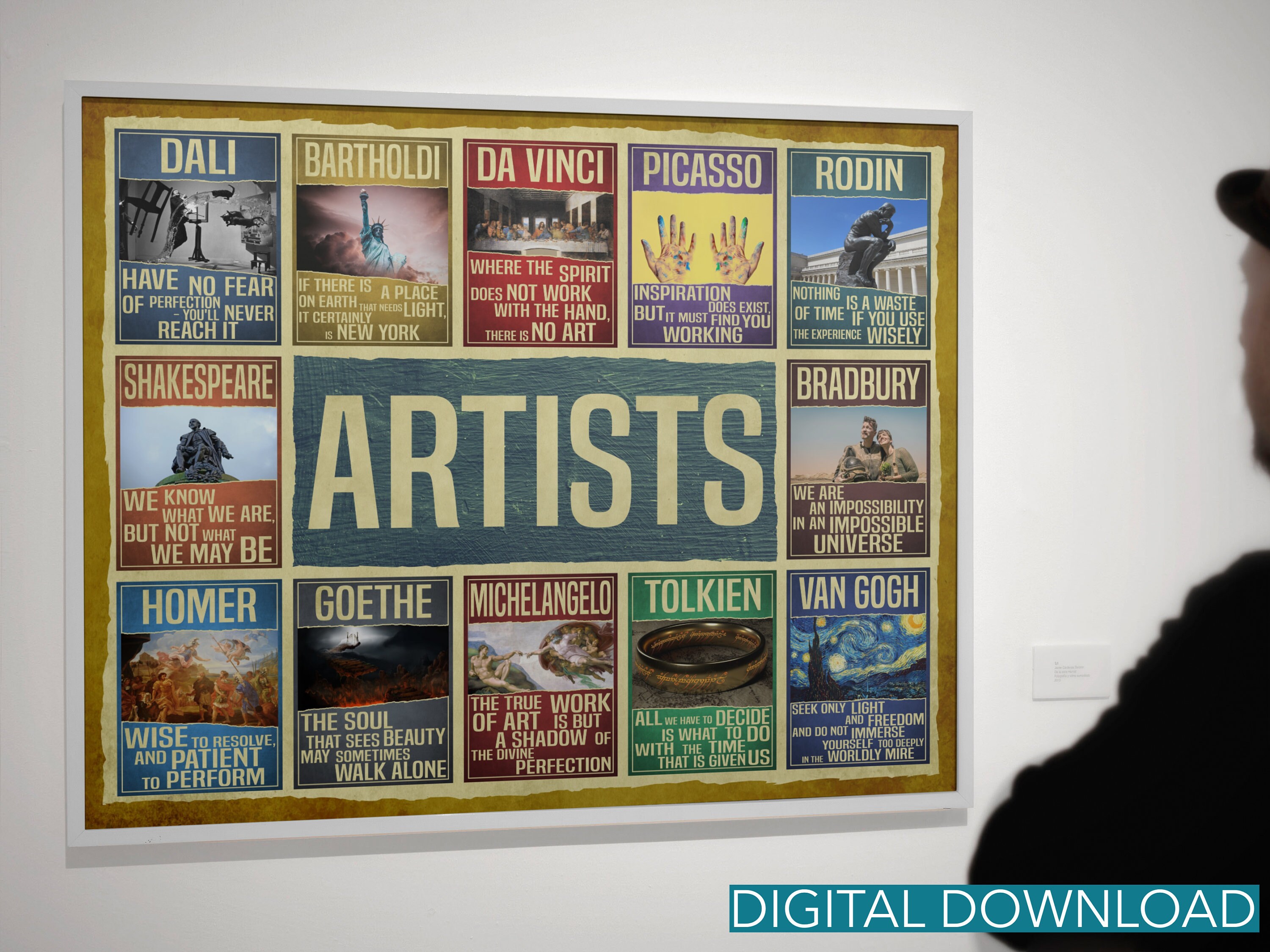 Famous Artist, Art Classroom Decor, Art Teacher Gift, Motivational ...