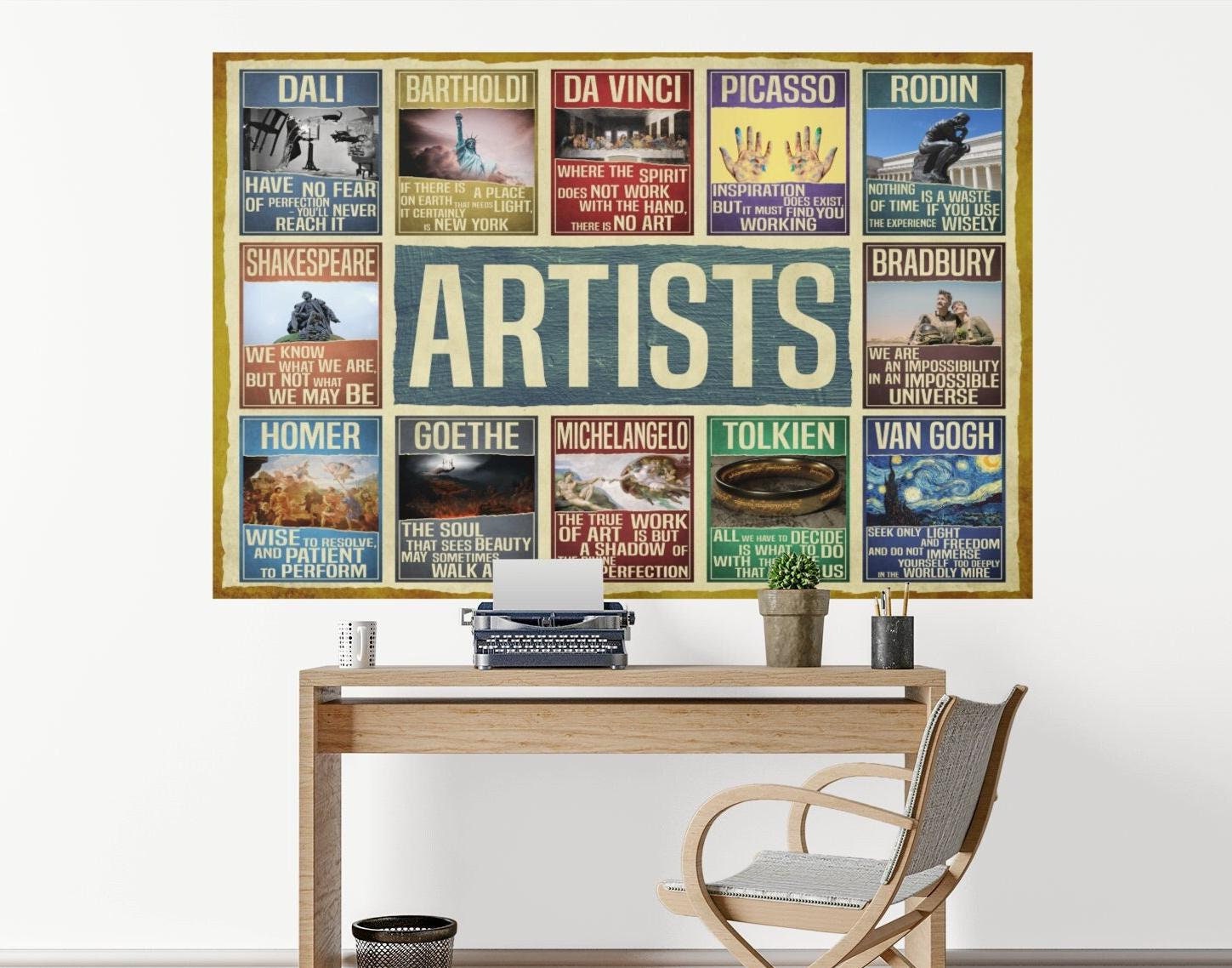 Famous Artist, Art Classroom Decor, Art Teacher Gift, Motivational ...