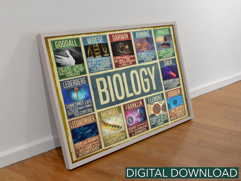 Science Art Biology Poster College Student Gift / Biology Art | Etsy