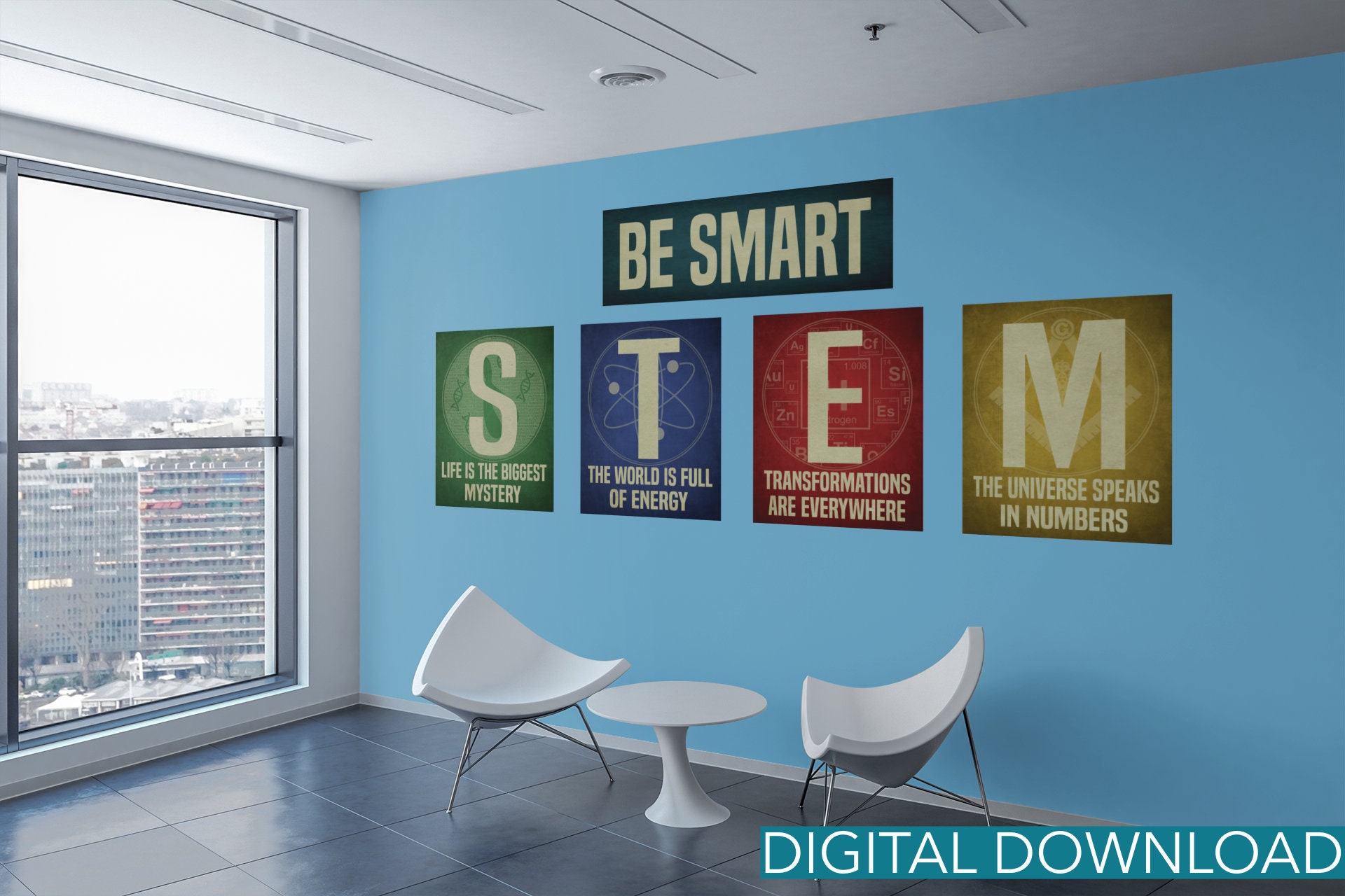Science Theme Room Stem Posters Classroom Art STEM for Kids - Etsy