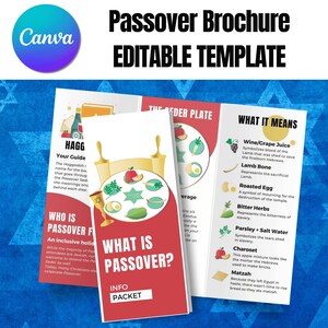 Editable Passover Trifold Brochure, Canva Editable Template for ...