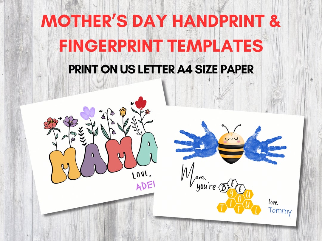 Mother's Day Handprint Template Printable for Kids, Preschool ...