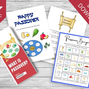 Passover Activity Pack Printables, Canva Editable Template for ...