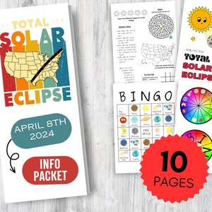 Solar Eclipse Party Activity Pack for Kids, Printable Eclipse Coloring ...