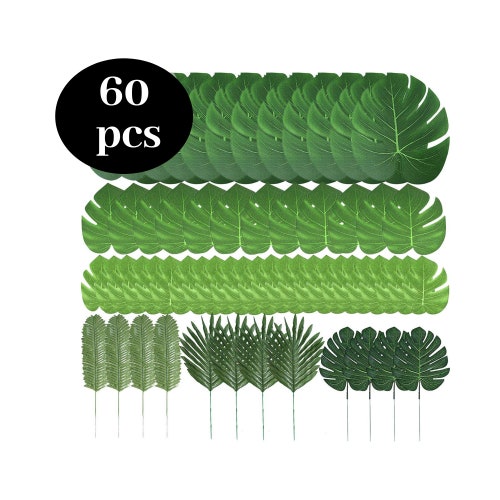 Monstera Leaf Set Palm Leaves Tropical Decor Artificial - Etsy