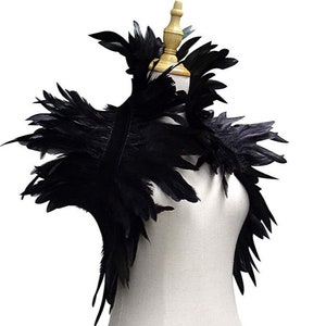 Feather Cape/cloak Black for Maleficent, Raven, Gatsby, Mardi Gras ...