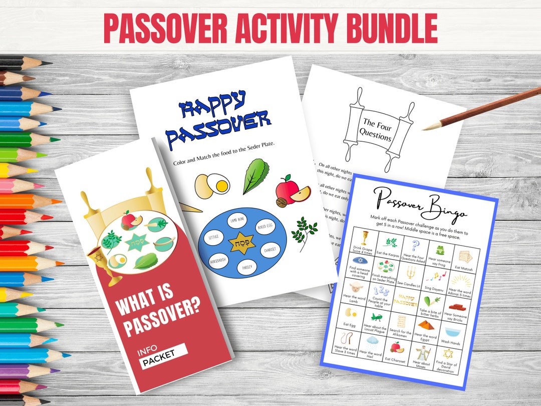 Passover Activity Pack Printables, Canva Editable Template for ...