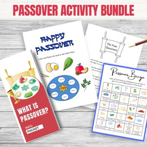 Passover Activity Pack Printables, Canva Editable Template for ...