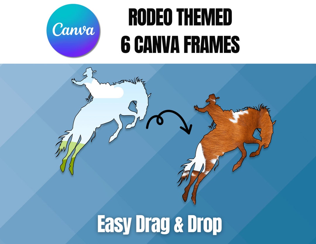 Rodeo Themed Editable Canva Frames, Personalized Digital Picture ...