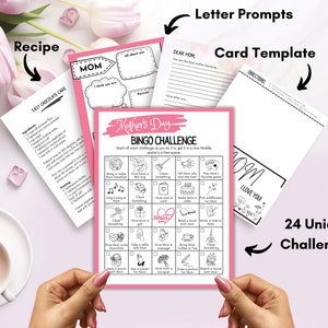 Mother's Day Bingo Challenge, Printable Worksheet for Kids, Mother's ...