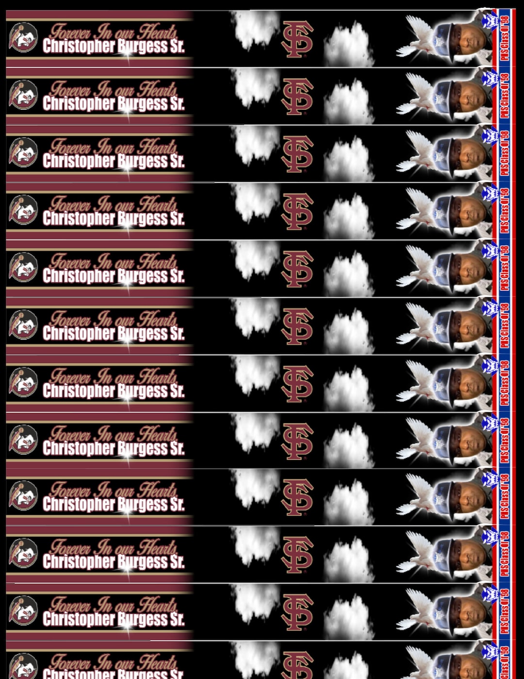 Sublimation Rest in Peace Ribbons, Memorial Ribbon Template Photoshop ...