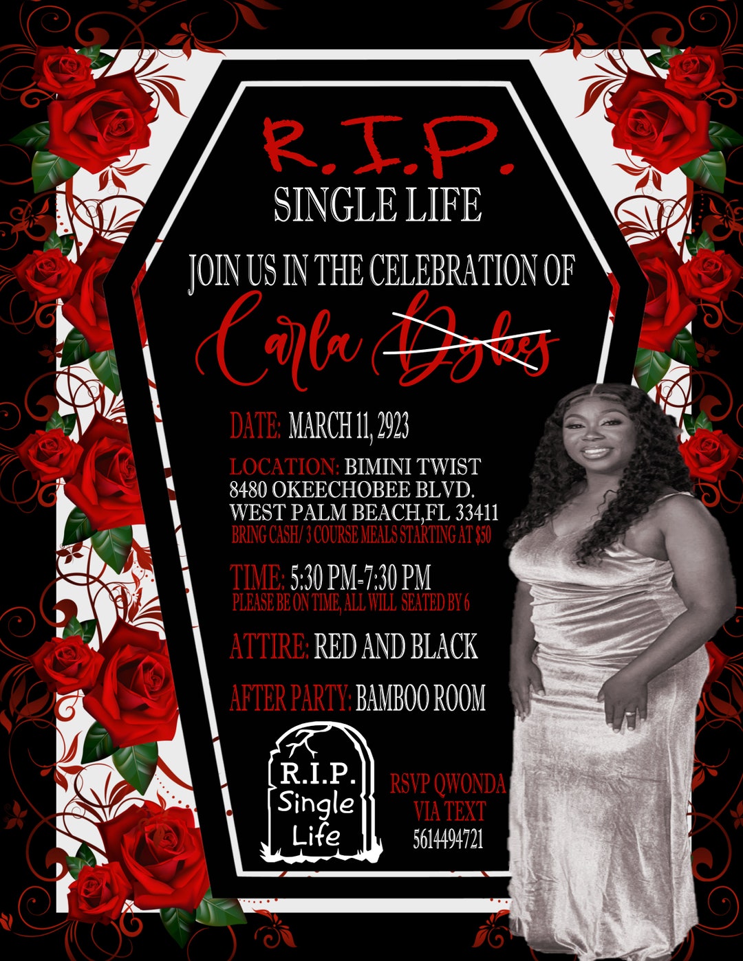 Single Life Funeral, Bridal Shower Invitation, Png - Etsy