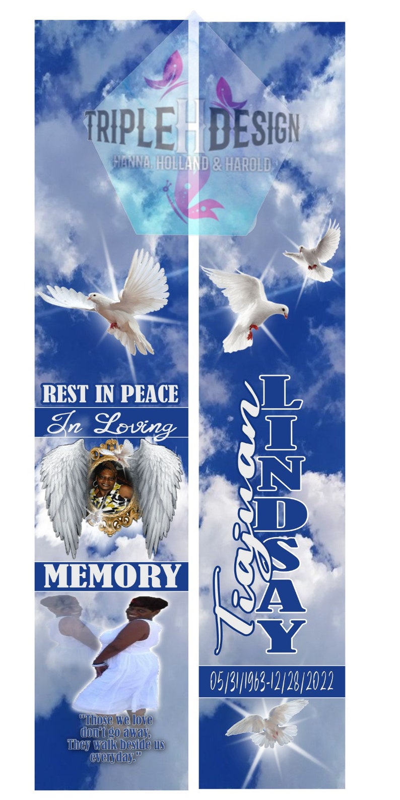 Memorial Stole Template for Funeral PNG Affinity Canva Photoshop - Etsy