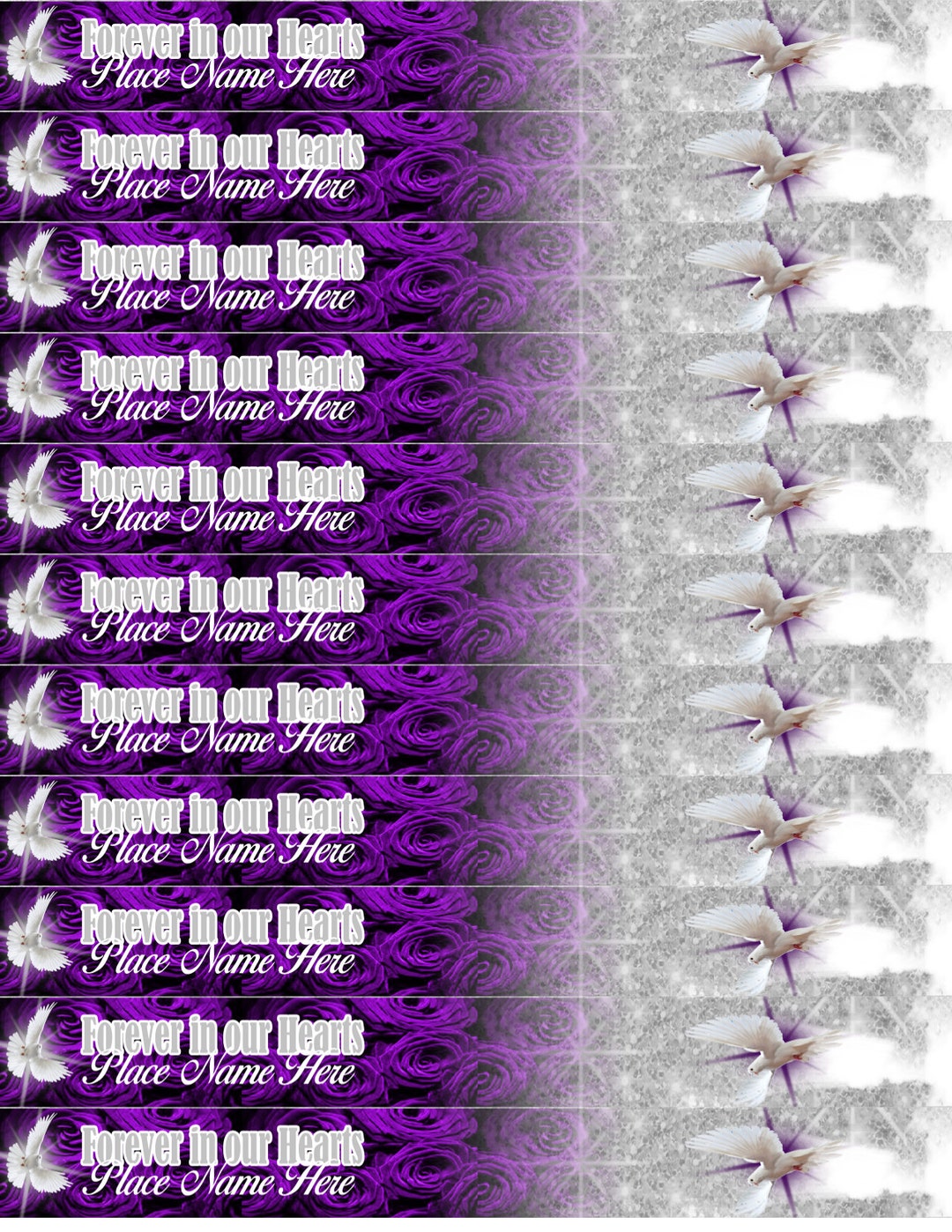 Sublimation Rest in Peace Ribbons, Memorial Ribbon Template, Photoshop ...