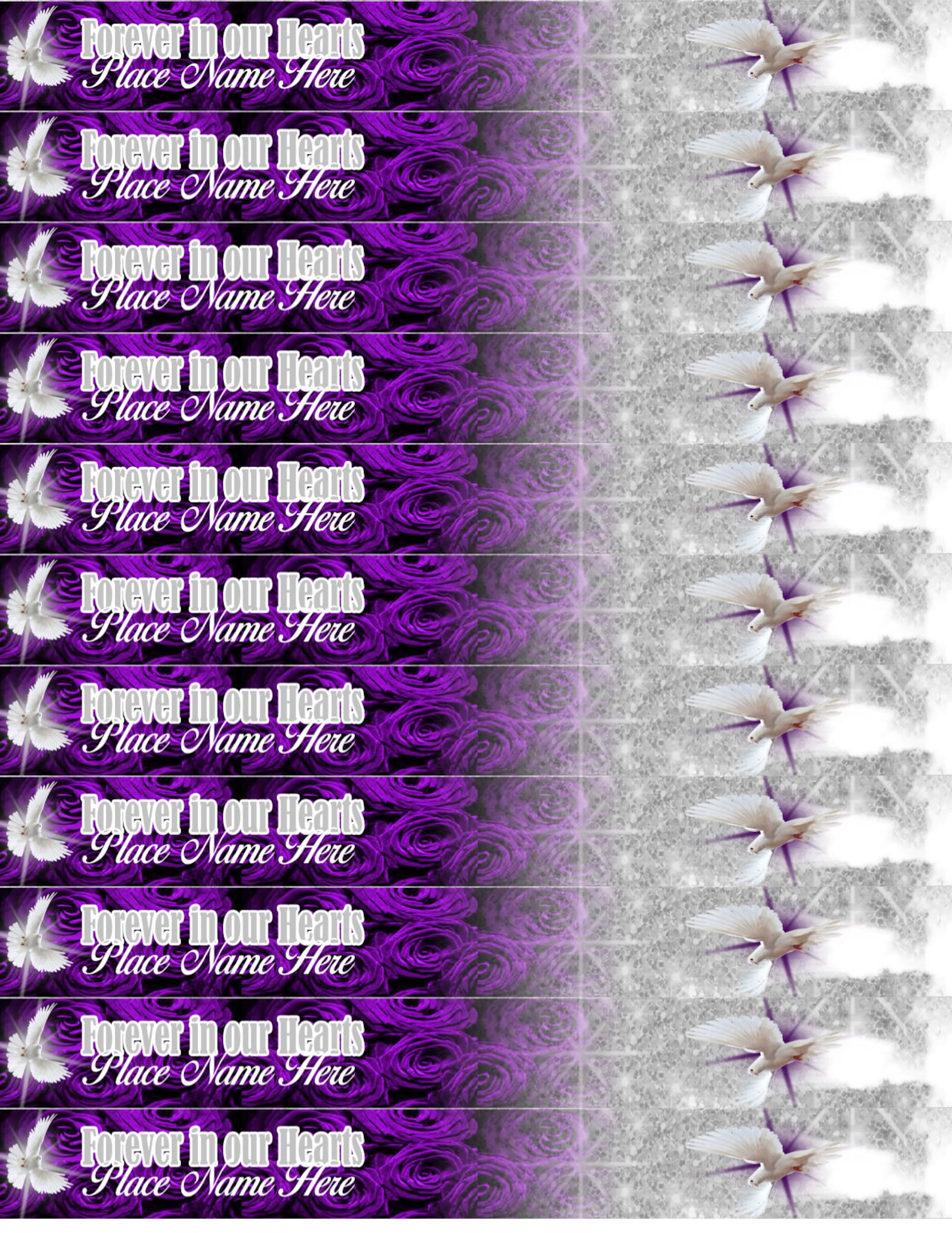 Sublimation Rest in Peace Ribbons, Memorial Ribbon Template, Photoshop ...