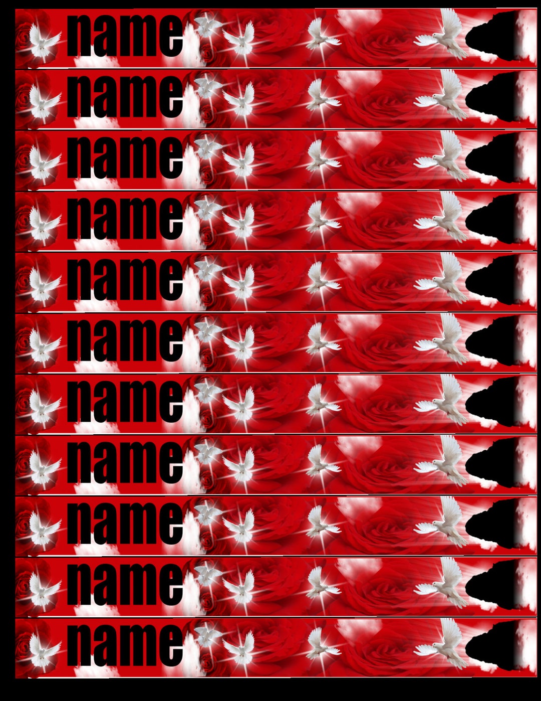 Sublimation Rest in Peace Ribbons, Memorial Ribbon Template Photoshop ...