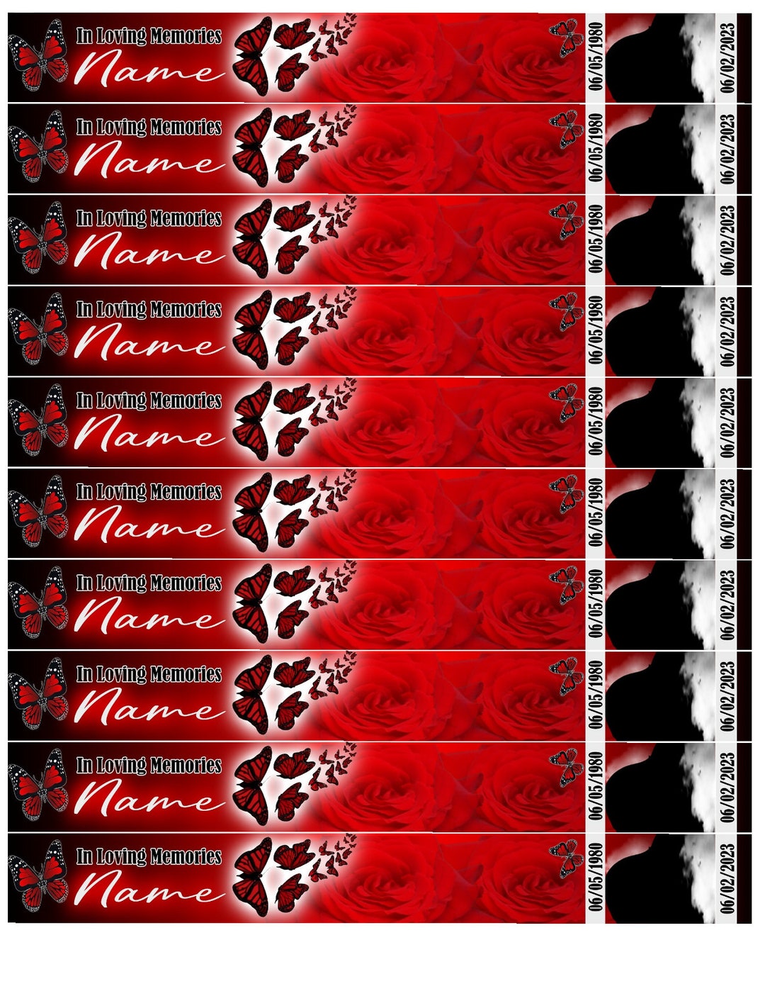 Sublimation Rest in Peace Ribbons, Memorial Ribbon Template Photoshop ...