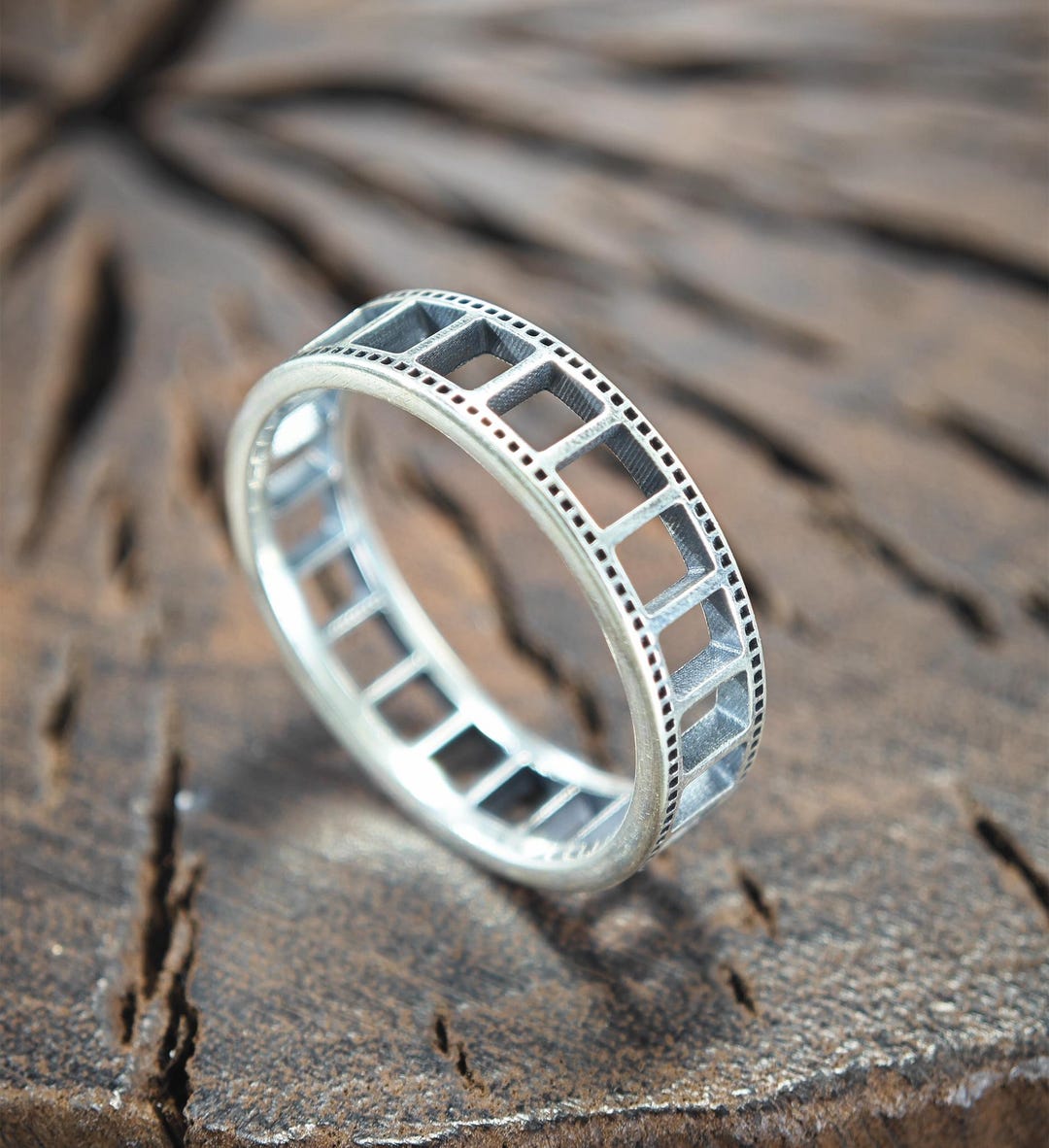 925 Silver Grid Ring - Etsy