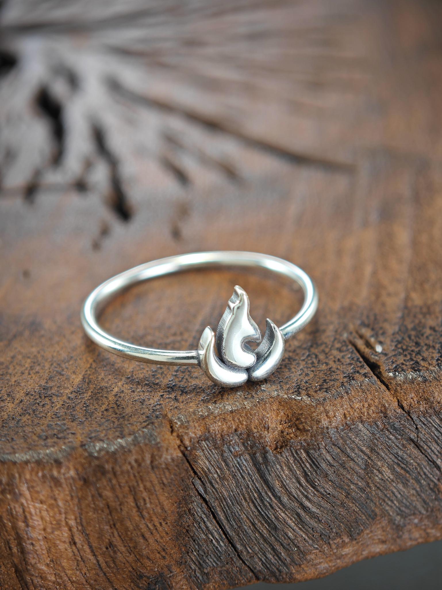 Silver Fire Ring - Etsy