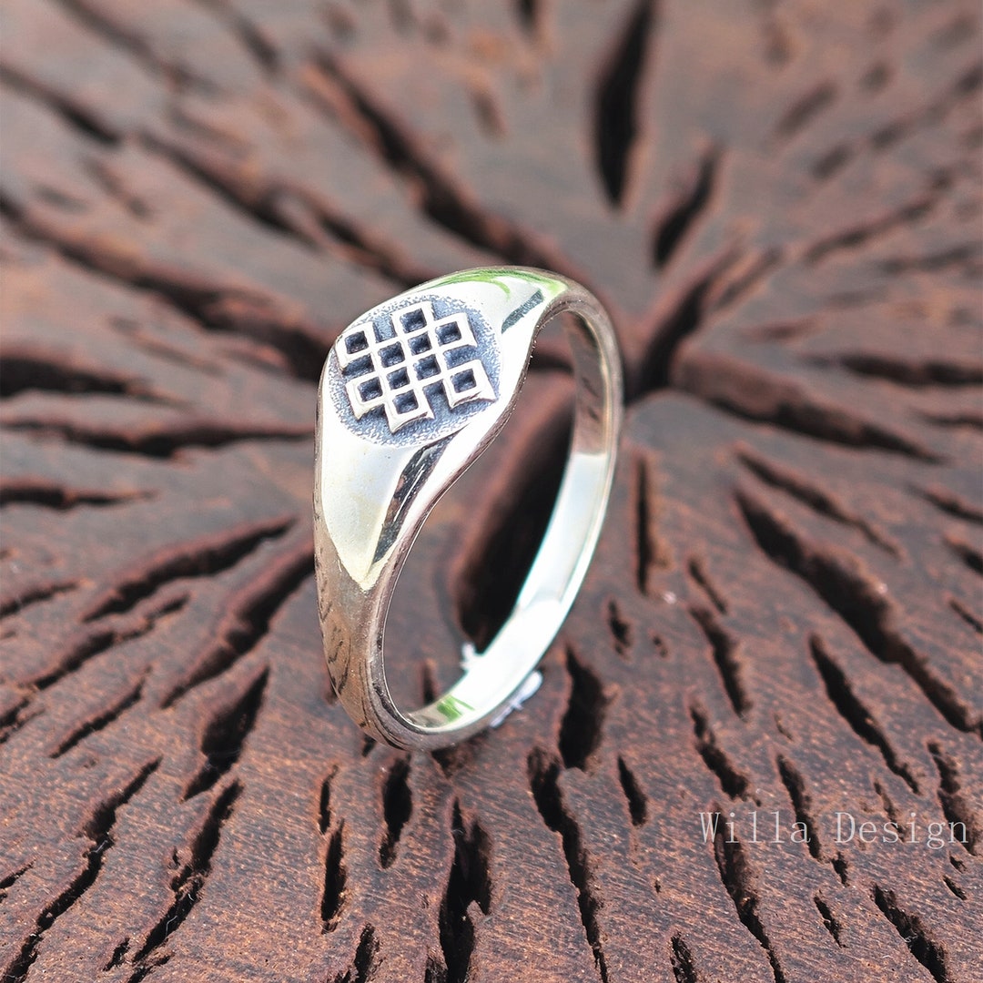 Sterling Silver Celtic Knot Signet Ring, Handmade - Etsy