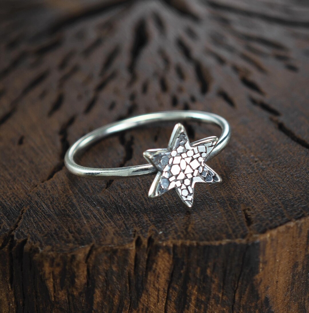 Silver Six Pointed Ring,hexagon Star Ring,unique Design Jewelry - Etsy