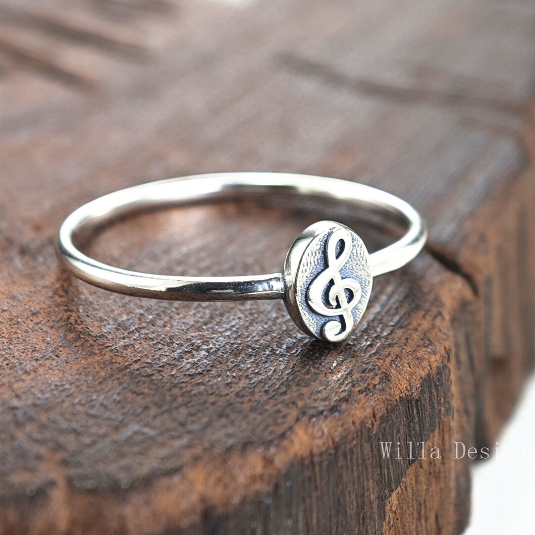 925 Silver Treble Clef Ring - Etsy