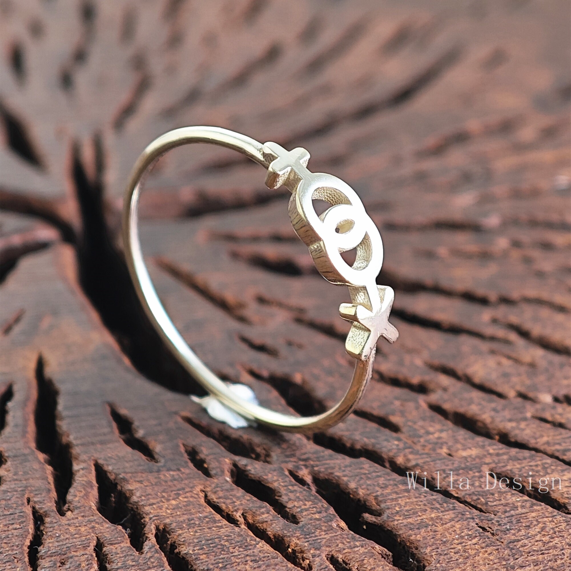 Silver Female Symbol Ring,venus Sign Ring,non Binary Symbol Necklace ...