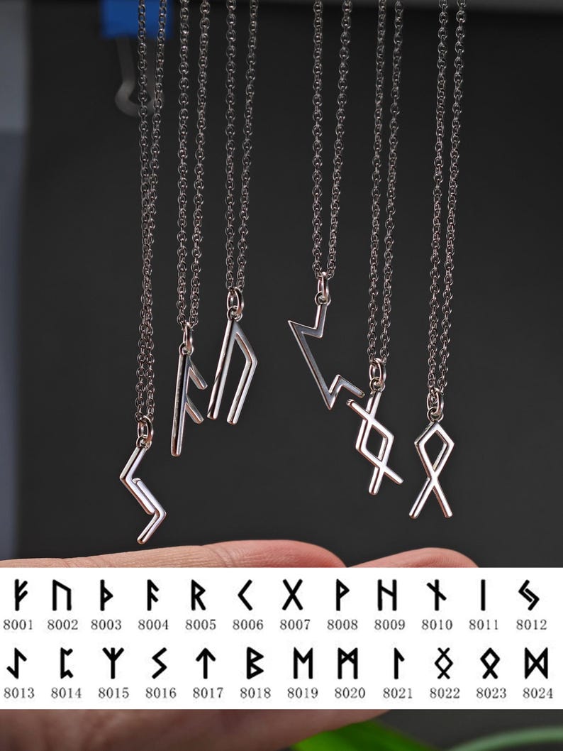 Custom Viking Rune Necklace, 925 Silver, Personalized Norse Jewelry - Etsy