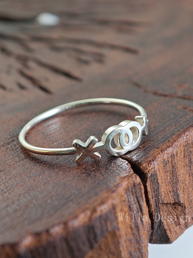 Silver Female Symbol Ring,venus Sign Ring,non Binary Symbol Necklace ...